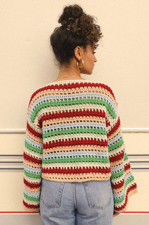 Pull Brigitte rayures rouge