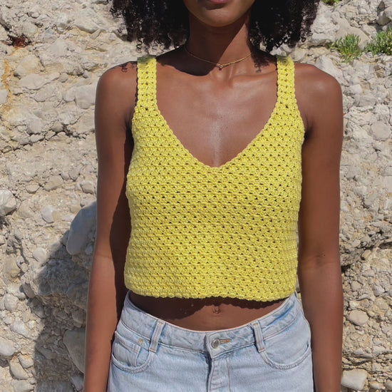 Top crochet Rosita - jaune – Les Mains de Mamie